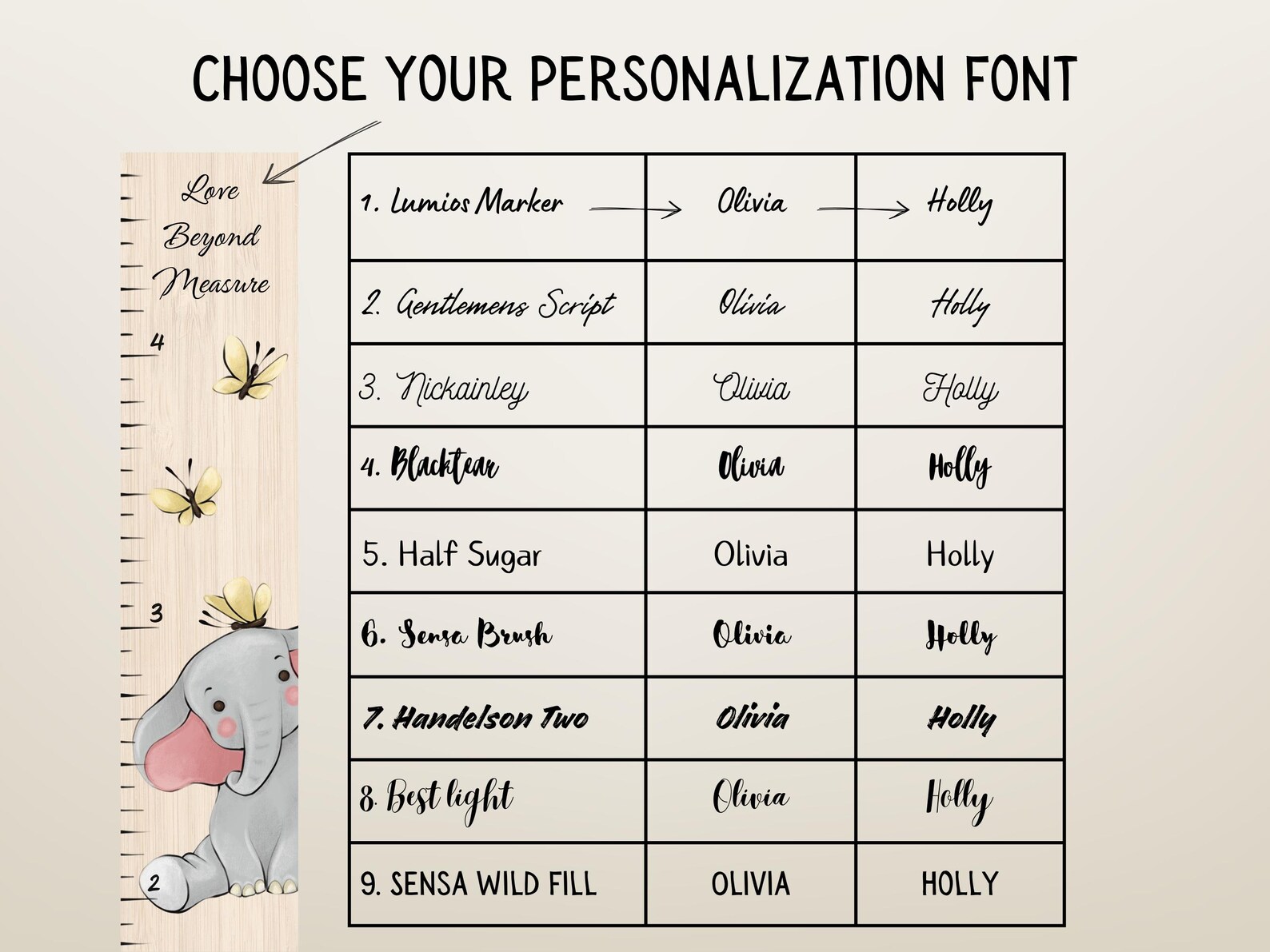 Zebra Height Chart, Measuring Board for Kids, Personalized Kids Gifts ...