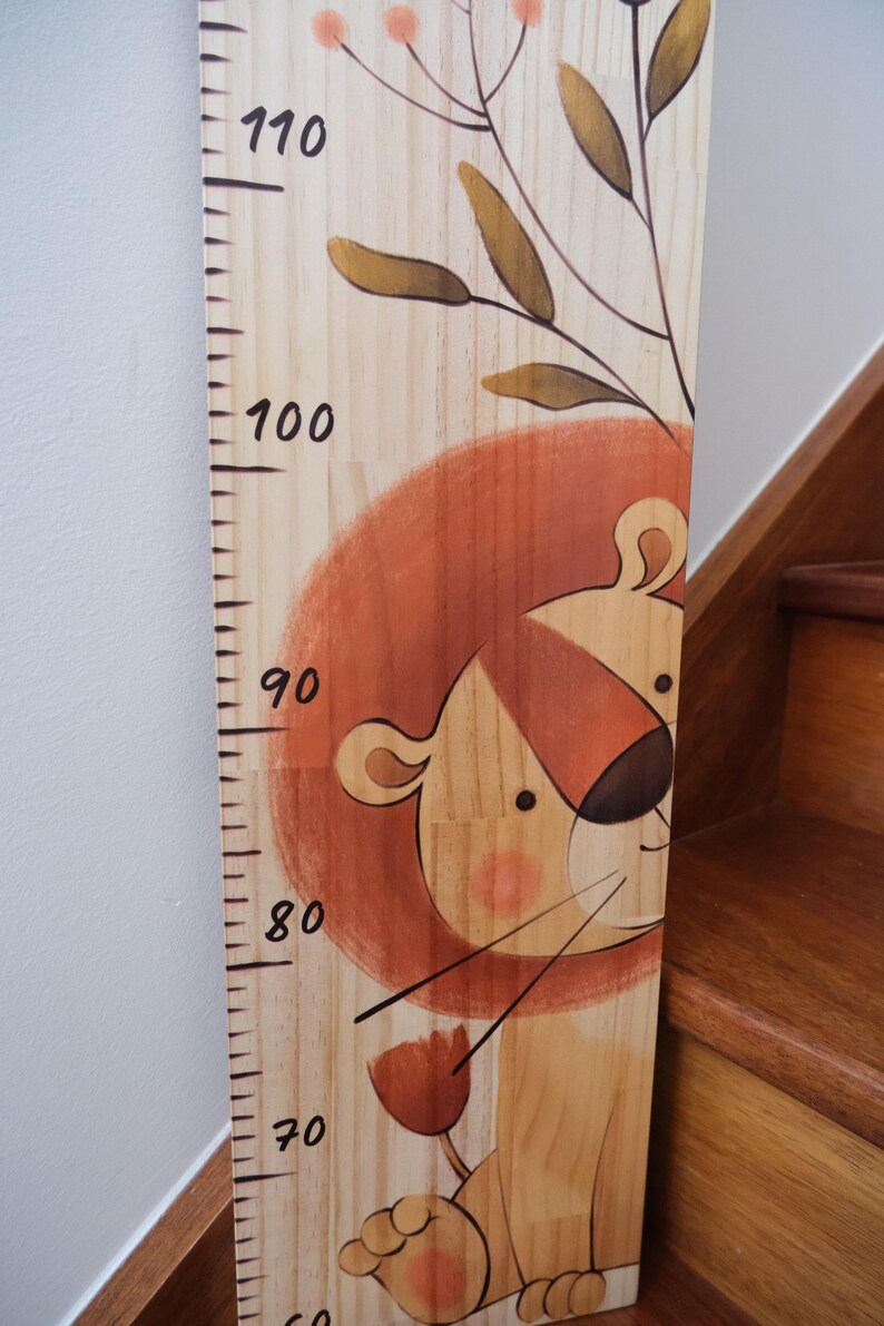 Growth Chart for Kids Lion, Wood Growth Chart for Kids, Child Growth ...