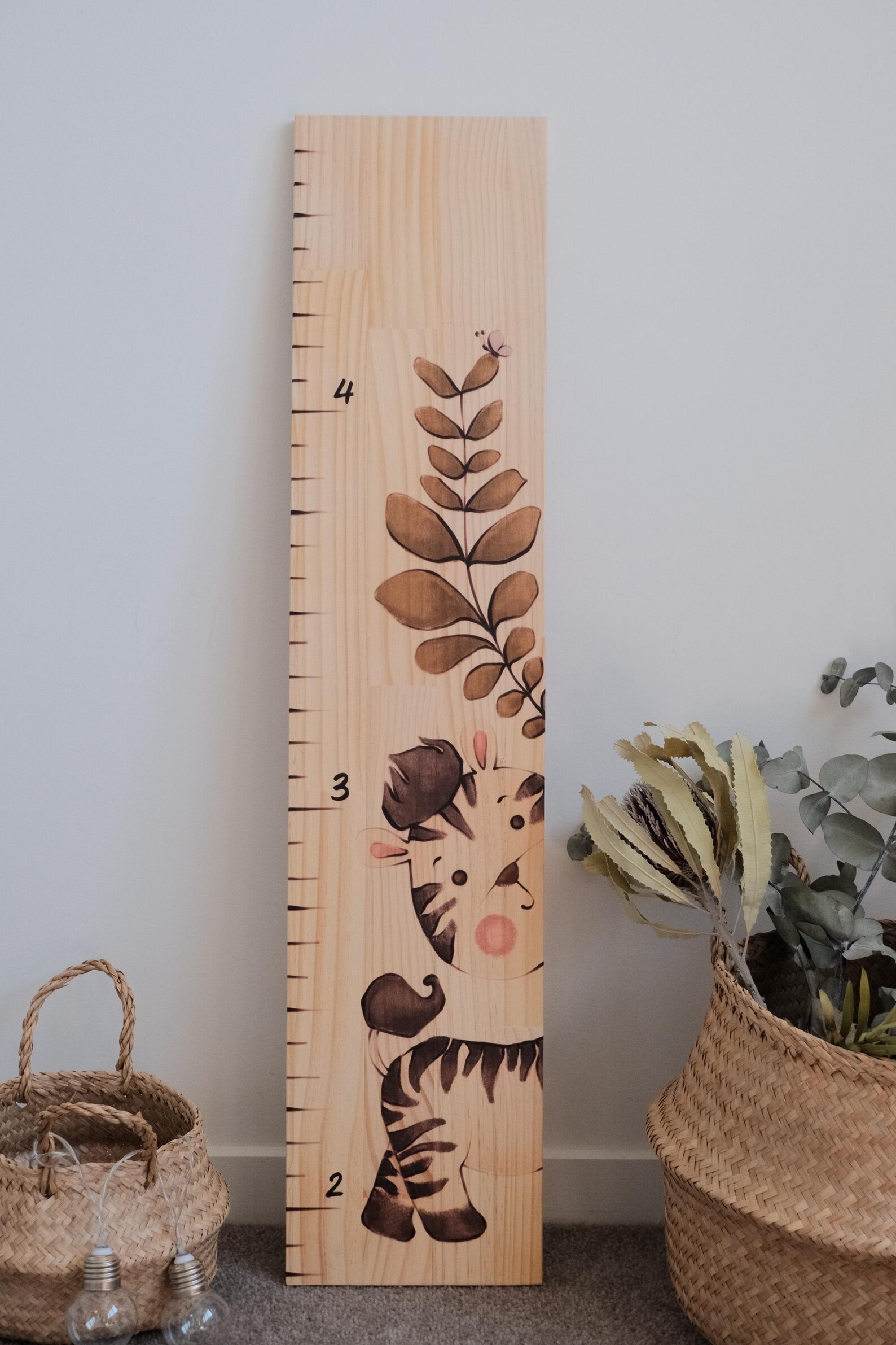Zebra Height Chart, Measuring Board for Kids, Personalized Kids Gifts ...
