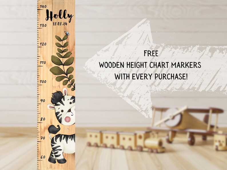 Zebra Growth Chart, Personalized Growth, Baby Nursery Decor, Measuring ...
