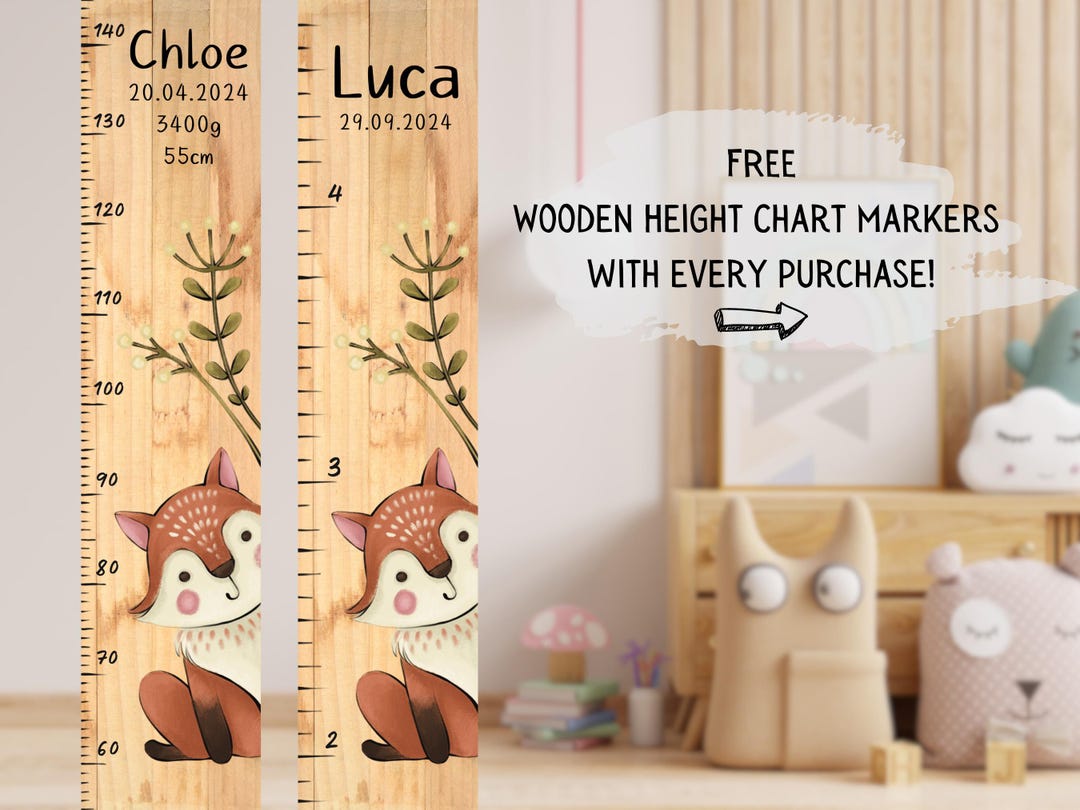 Fox Growth Ruler, Baby Boy Nursery Wall Decor, Measuring Board, Gift ...