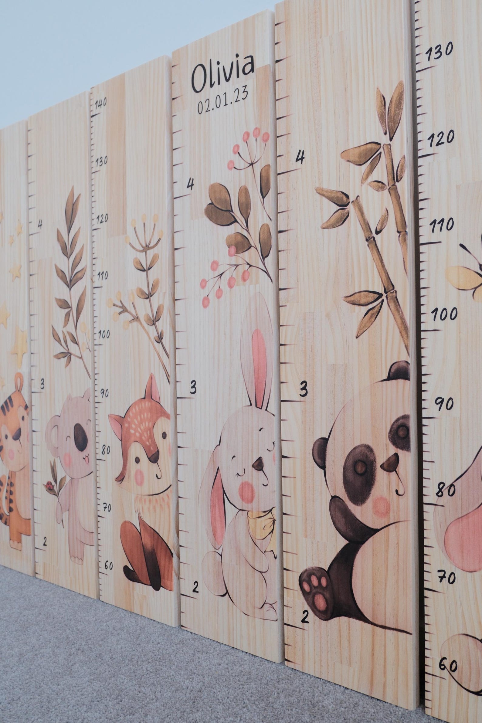Bunny Measuring Board, Wooden Ruler Growth Chart, Personalized Chart ...