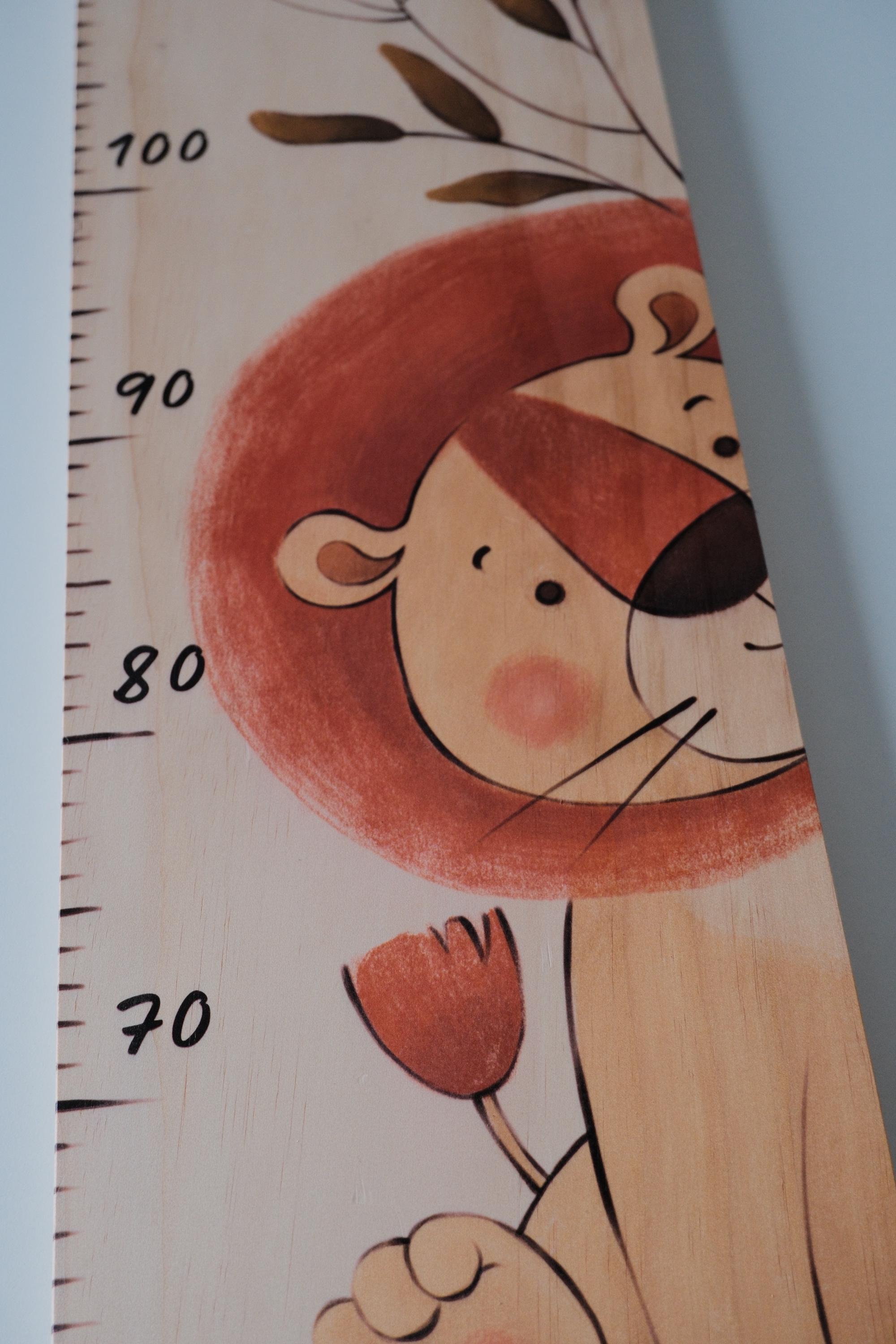 Growth Chart for Kids Lion, Wood Growth Chart for Kids, Child Growth ...