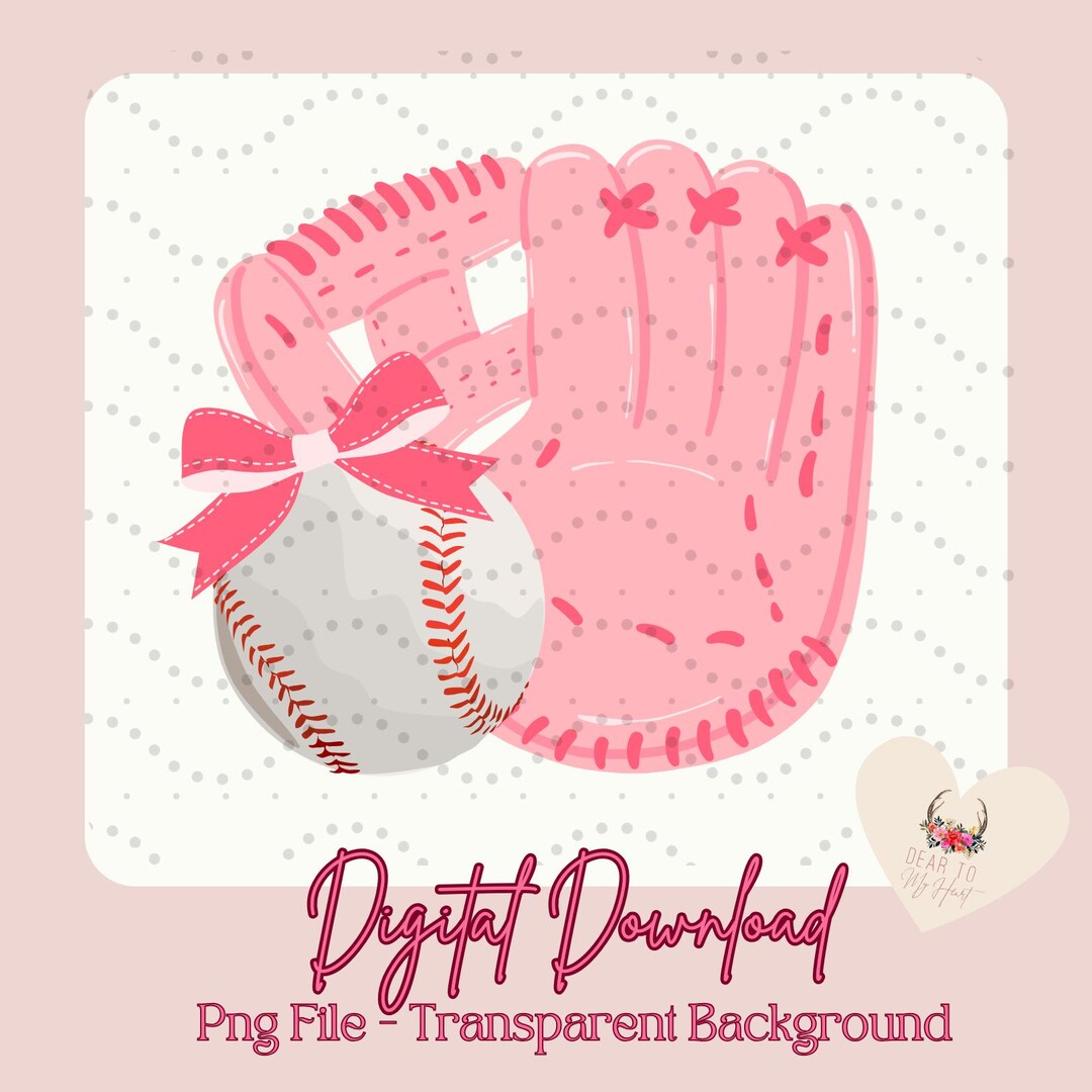 Pink Coquette Baseball Glove, Pink Baseball, Coquette Baseball, DIGITAL ...