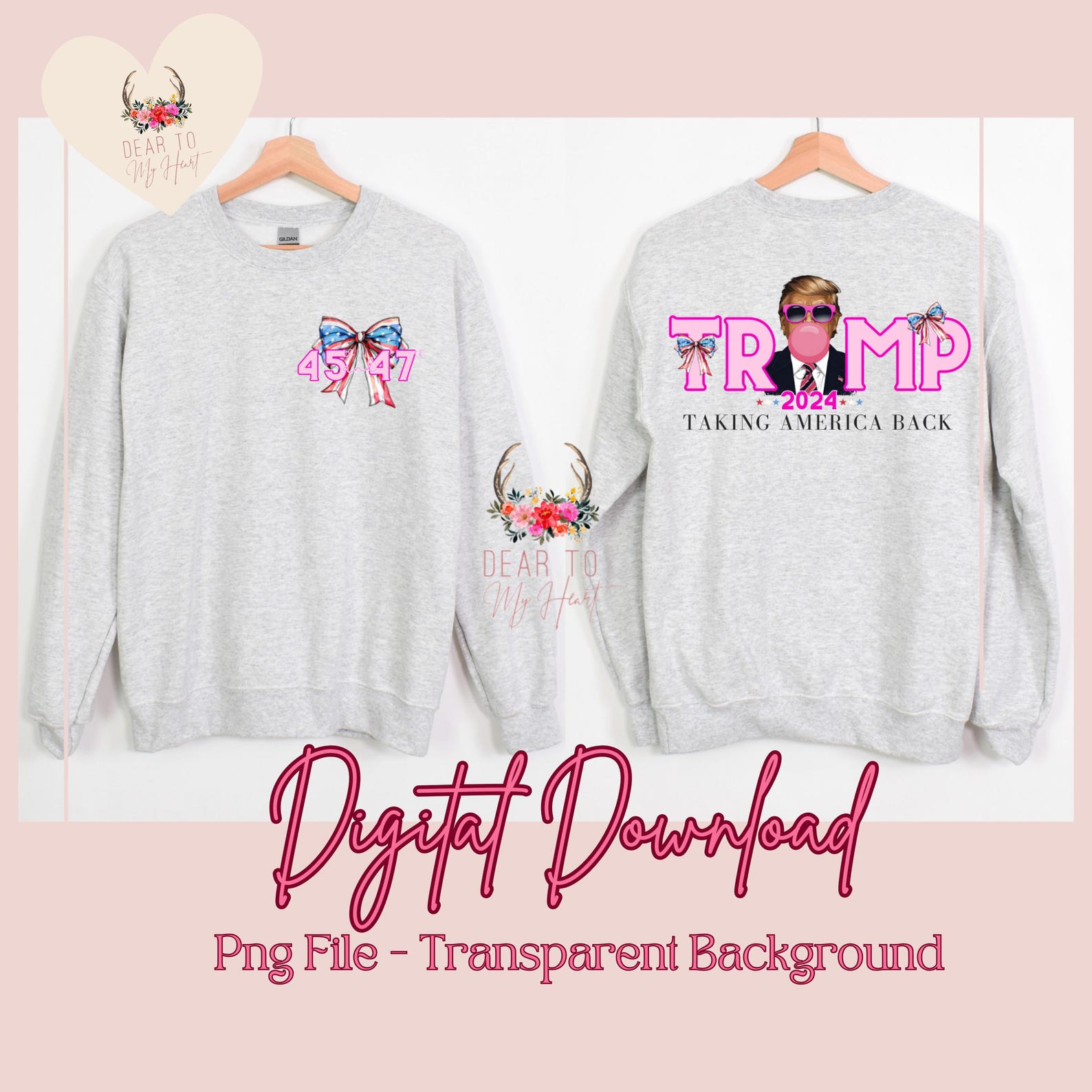 PINK Trump Bubblegum 2024 PNG, MAGA Trump Sublimation Png, Pink Taking ...