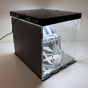 LED Top Light Full Size Football Helmet Display Case With Mirror Base ...