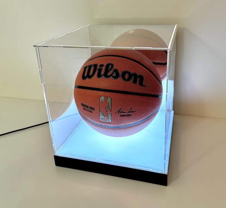 Basketball LED Bottom Display Case With LED Base & Mirror Back - Free ...