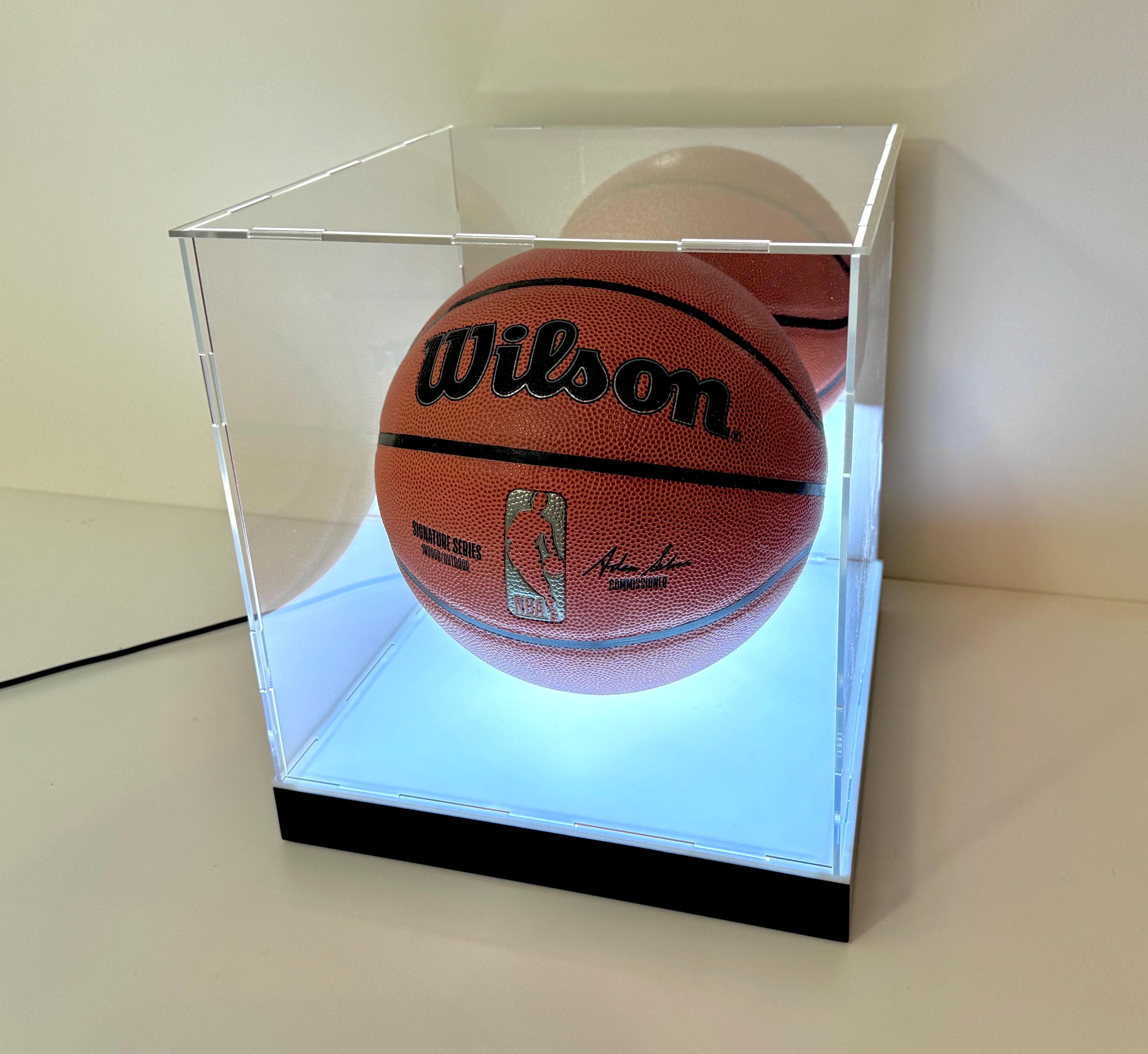 Basketball LED Bottom Display Case With LED Base & Mirror Back - Free ...