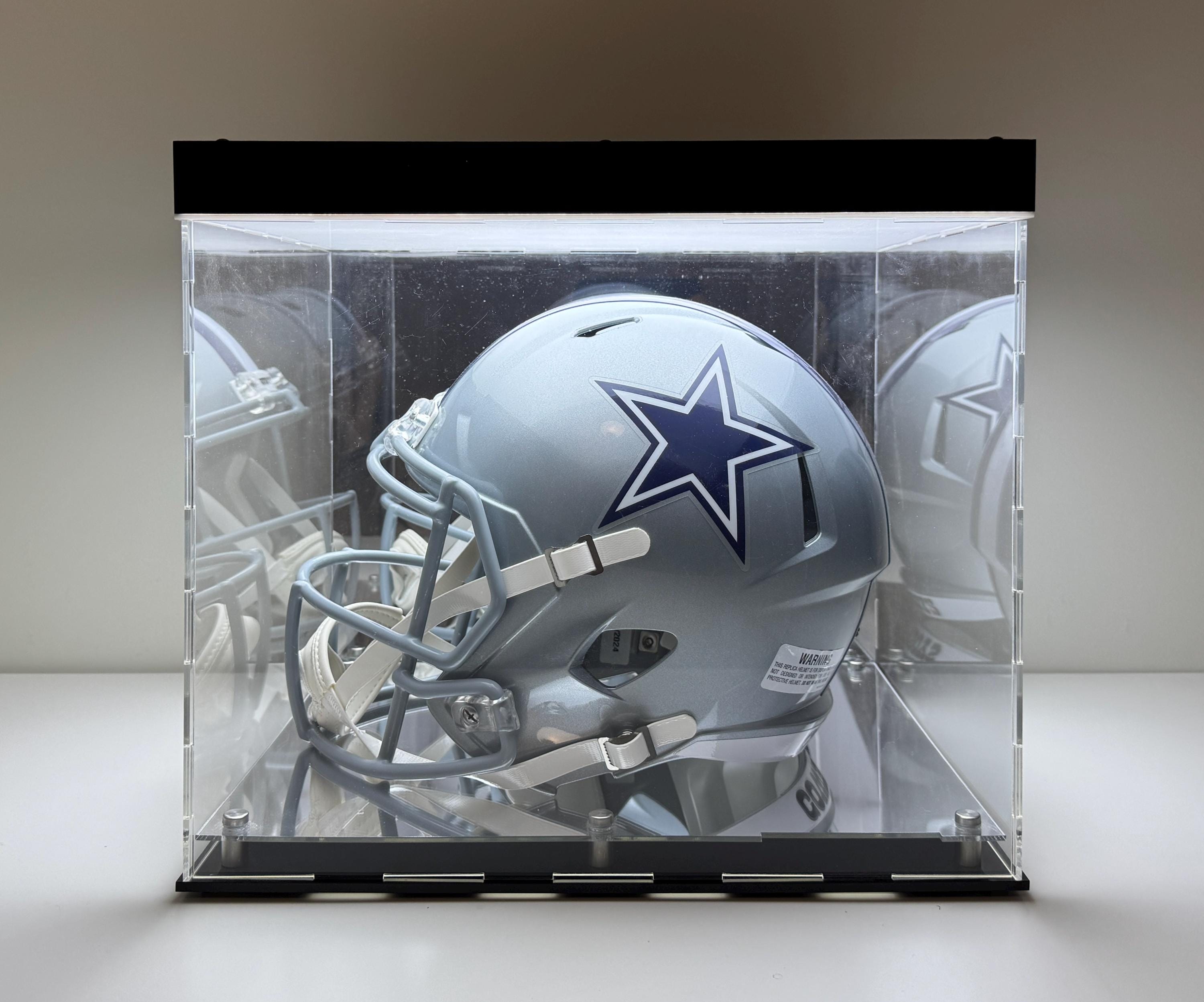 LED Top Light Full Size Football Helmet Display Case With Mirror Base ...