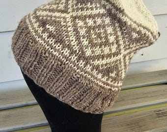 Scandinavian-style Colorwork Wool Hat Using the Traditional X and O ...