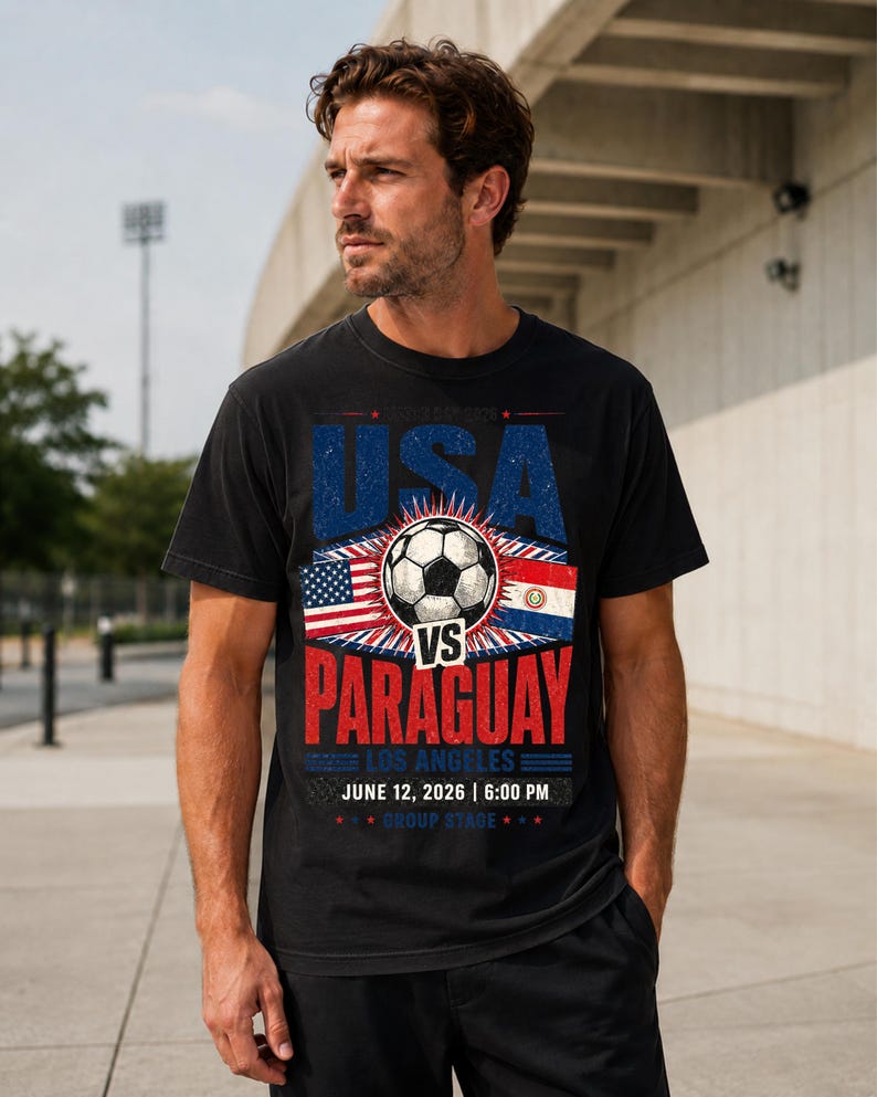 Vintage USA Vs Paraguay Soccer Shirt, Match Day 2026 Tee, USA 2026 ...