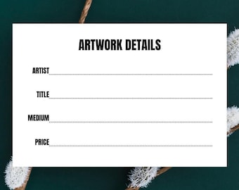 Art Exhibition Wall Labels Display Card Artists Wall Labels Instant ...