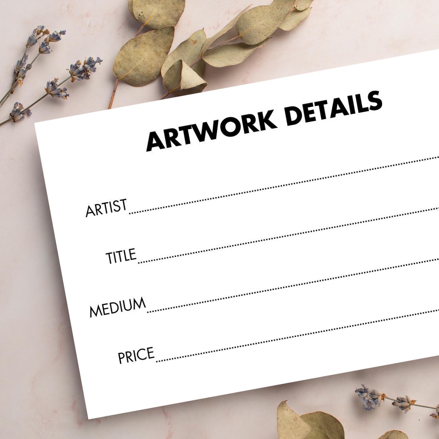 Art Exhibition Wall Labels Display Card Artists Wall Labels Instant ...