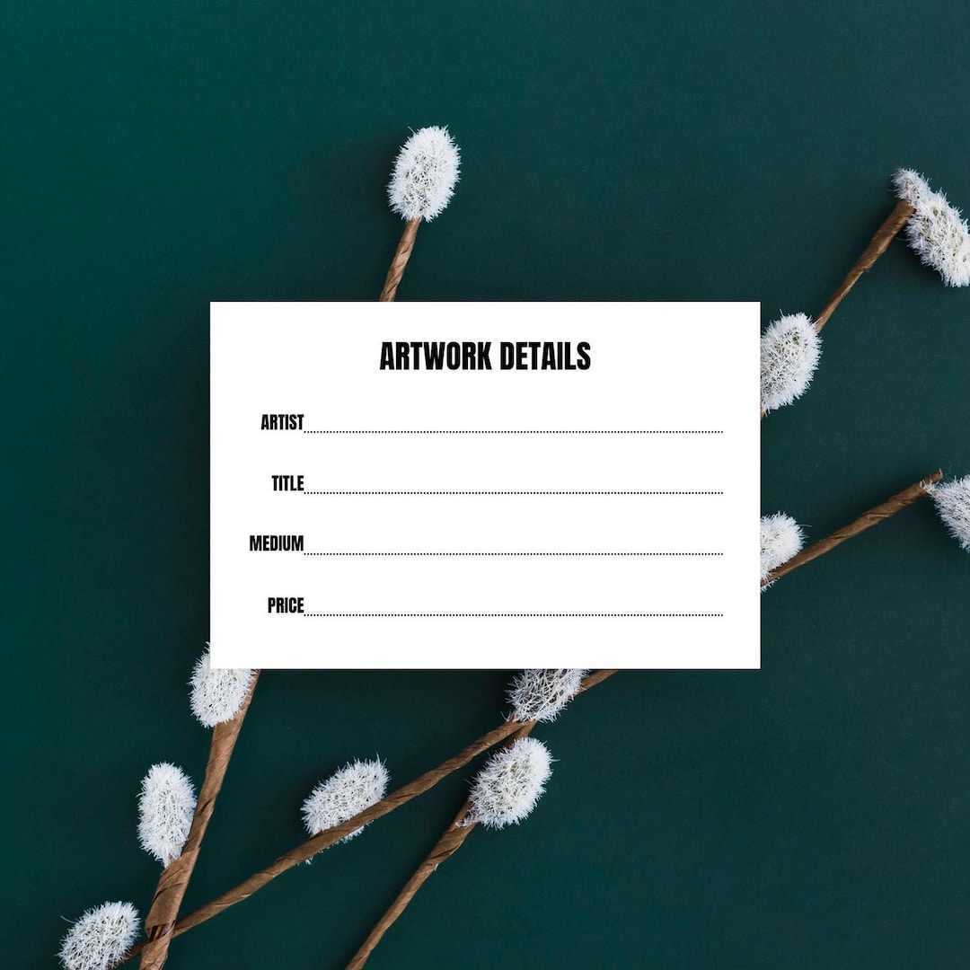 Art Exhibition Wall Labels Display Card Artists Wall Labels Instant ...