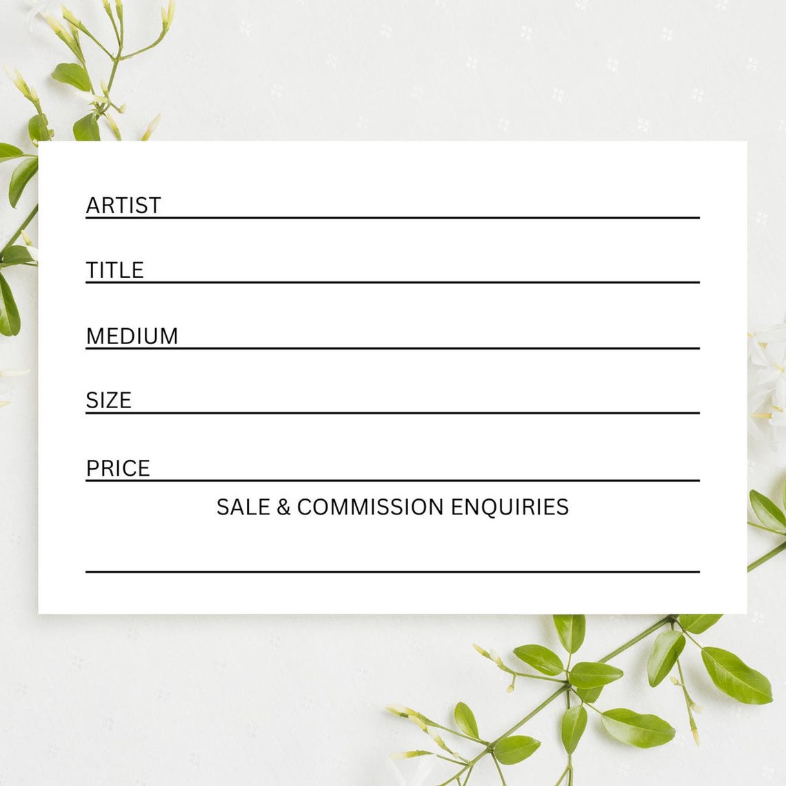 Printable Wall Labels for Artists Art Exhibition Art Museum Display ...