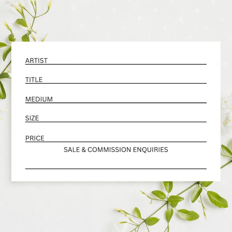 Printable Wall Labels for Artists Art Exhibition Art Museum Display ...