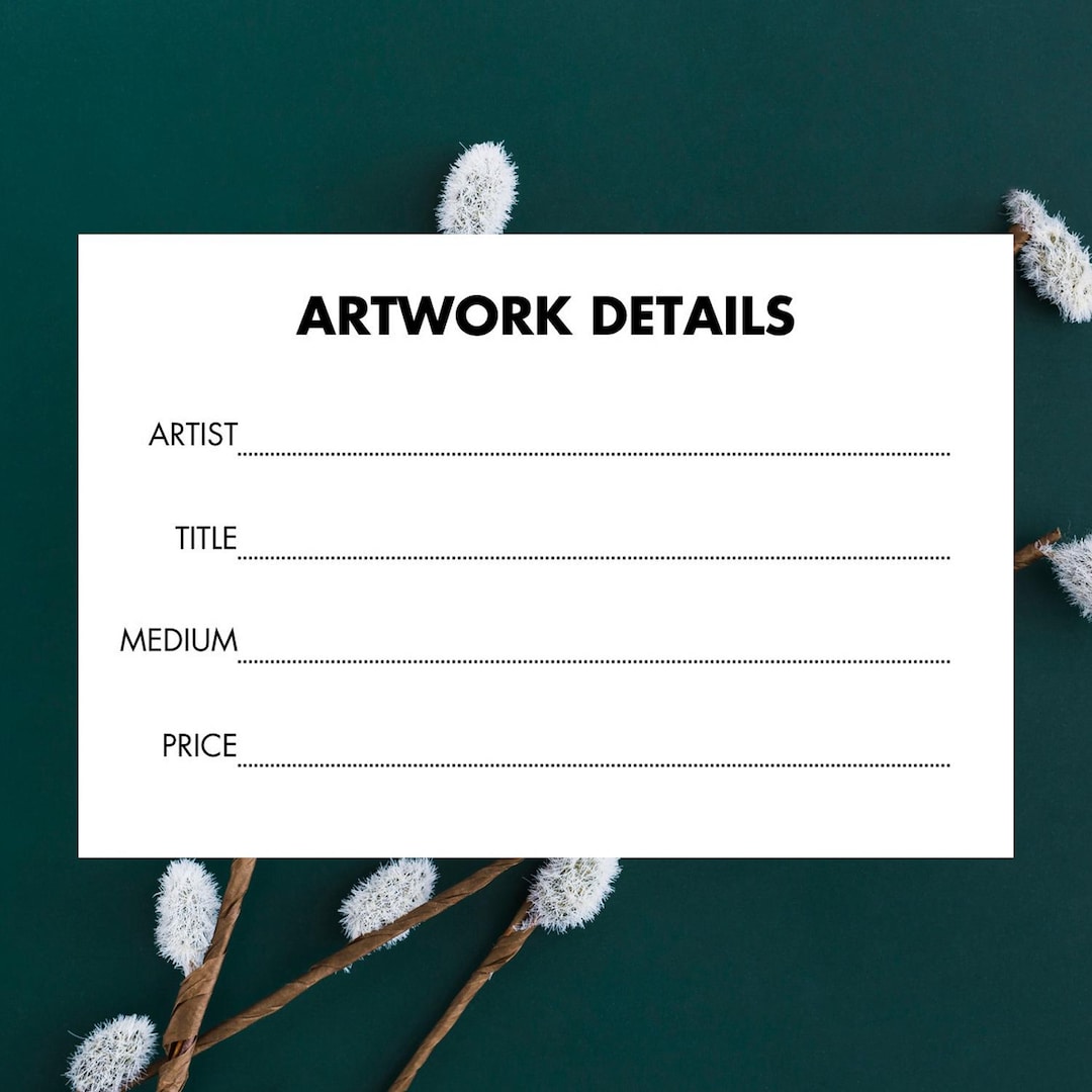 Art Exhibition Wall Labels Display Card Artists Wall Labels Instant ...