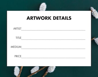 Printable Wall Labels for Artists Art Exhibition Art Museum Display ...