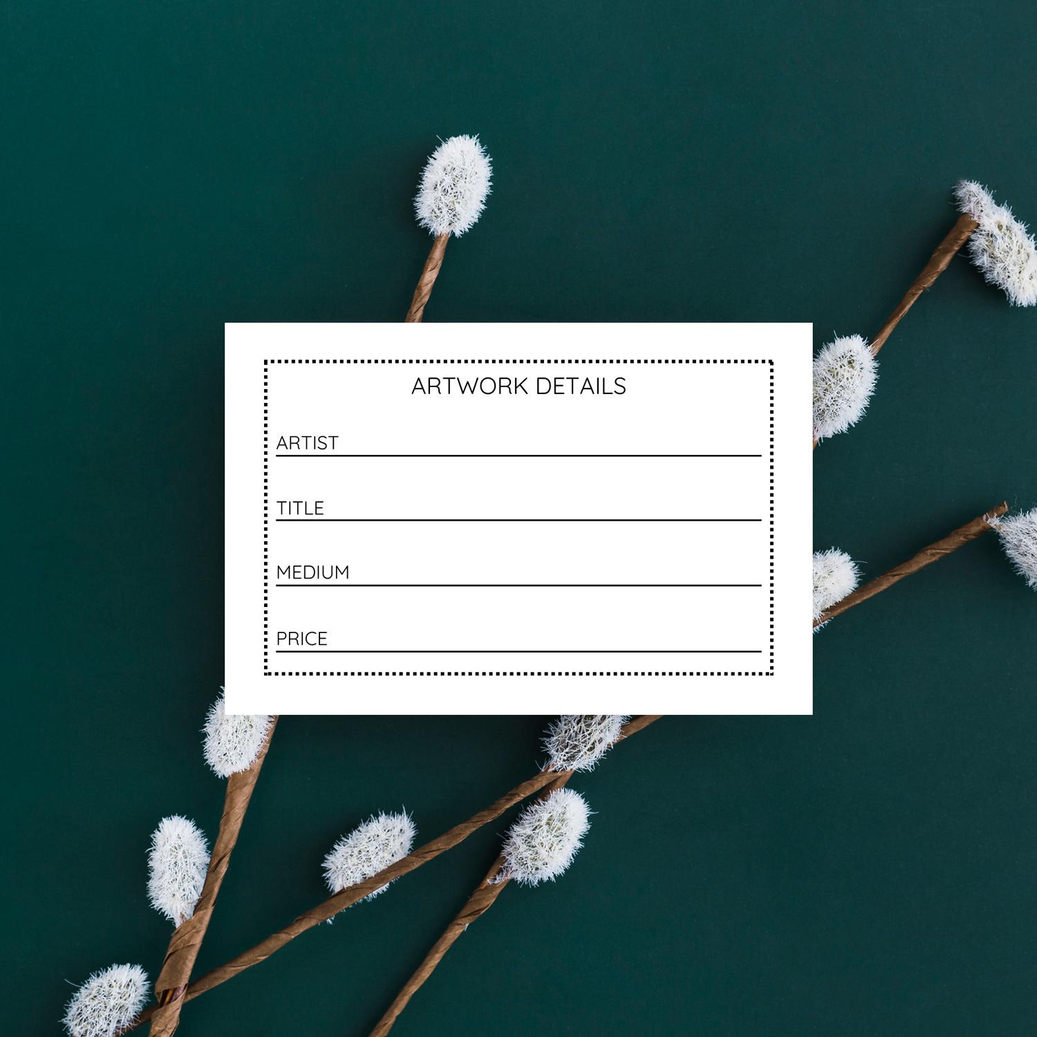 Printable Art Exhibition Wall Display Cards Instant Printable Download ...