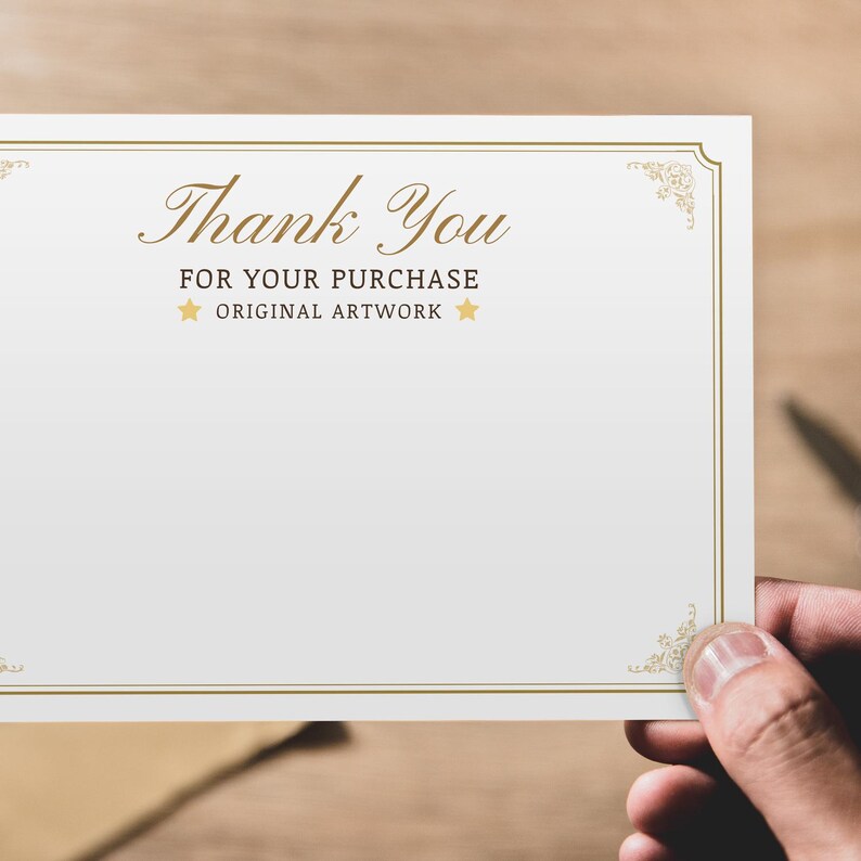 Thank You Note Card for Artists. Instant Downloadable. Original Art ...