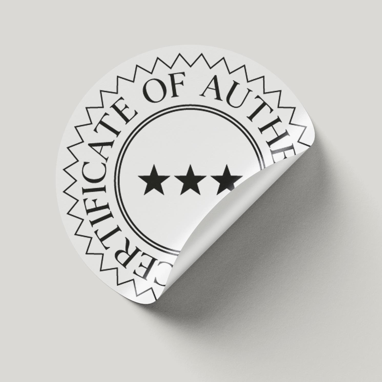 Stickers Certificate Authenticity Label for Artist Round Envelope ...