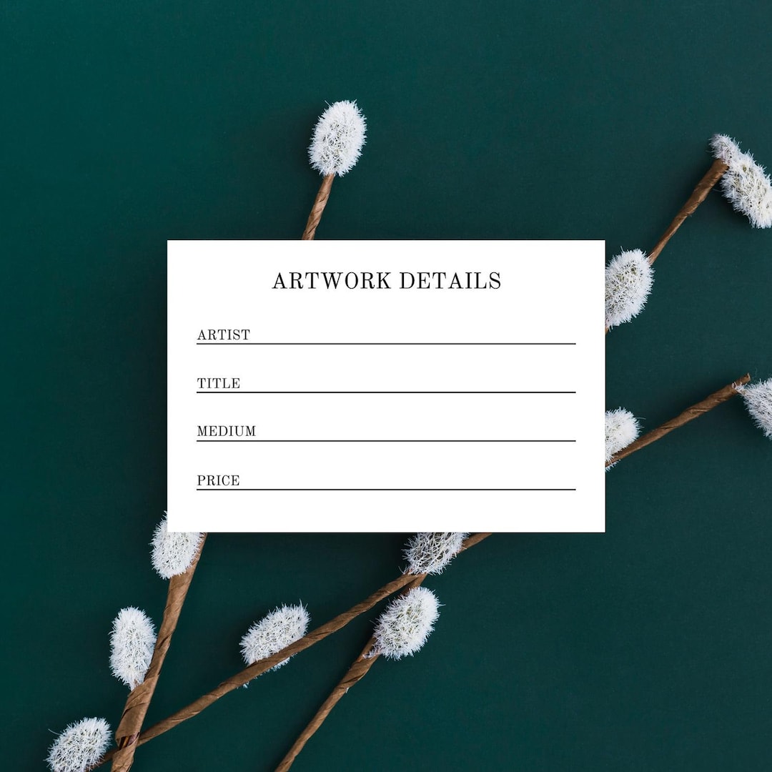 Art Exhibition Label Museum Display Cards Printable Artist Wall Labels ...