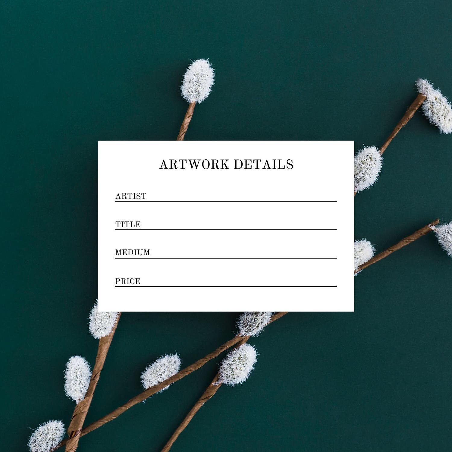 Art Exhibition Label Museum Display Cards Printable Artist Wall Labels ...