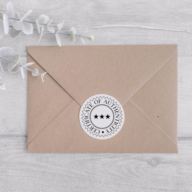 Stickers Certificate Authenticity Label for Artist Round Envelope ...