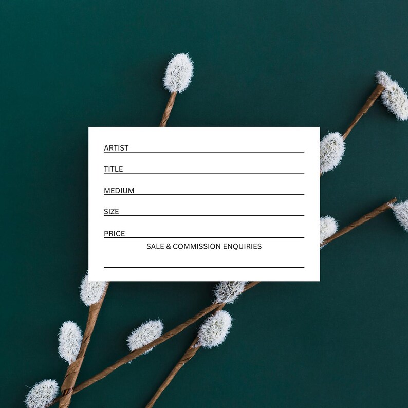 Printable Wall Labels for Artists Art Exhibition Art Museum Display ...