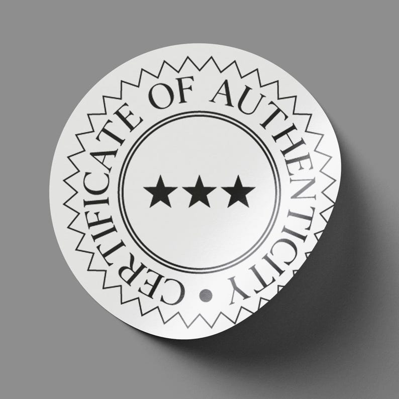 Stickers Certificate Authenticity Label for Artist Round Envelope ...