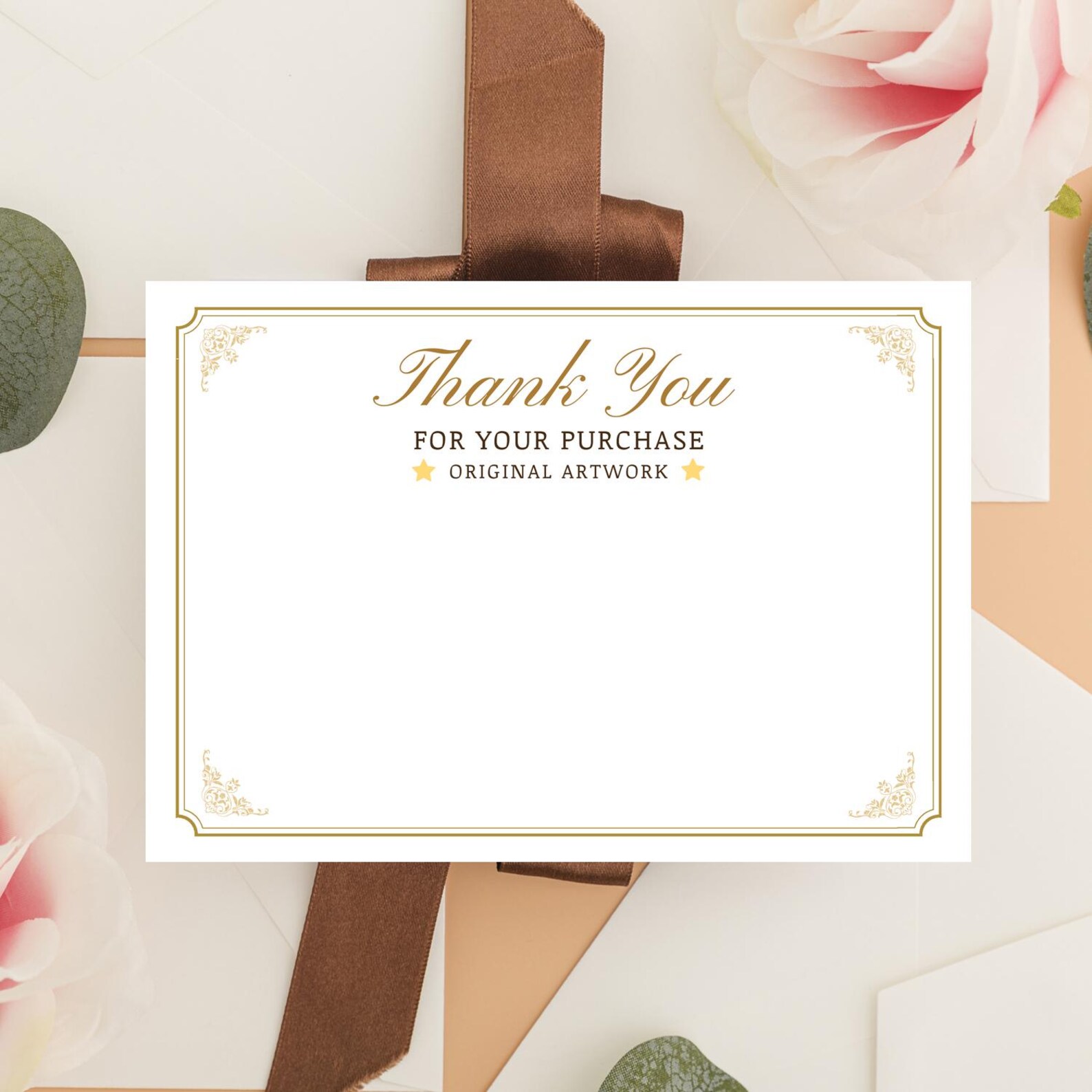 Thank You Note Card for Artists. Instant Downloadable. Original Art ...