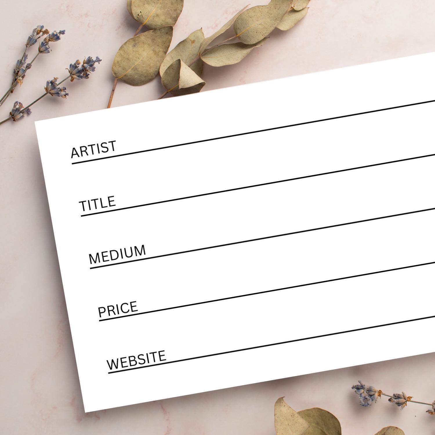 Instant Wall Labels Artists Art Exhibition Display Cards Digital ...