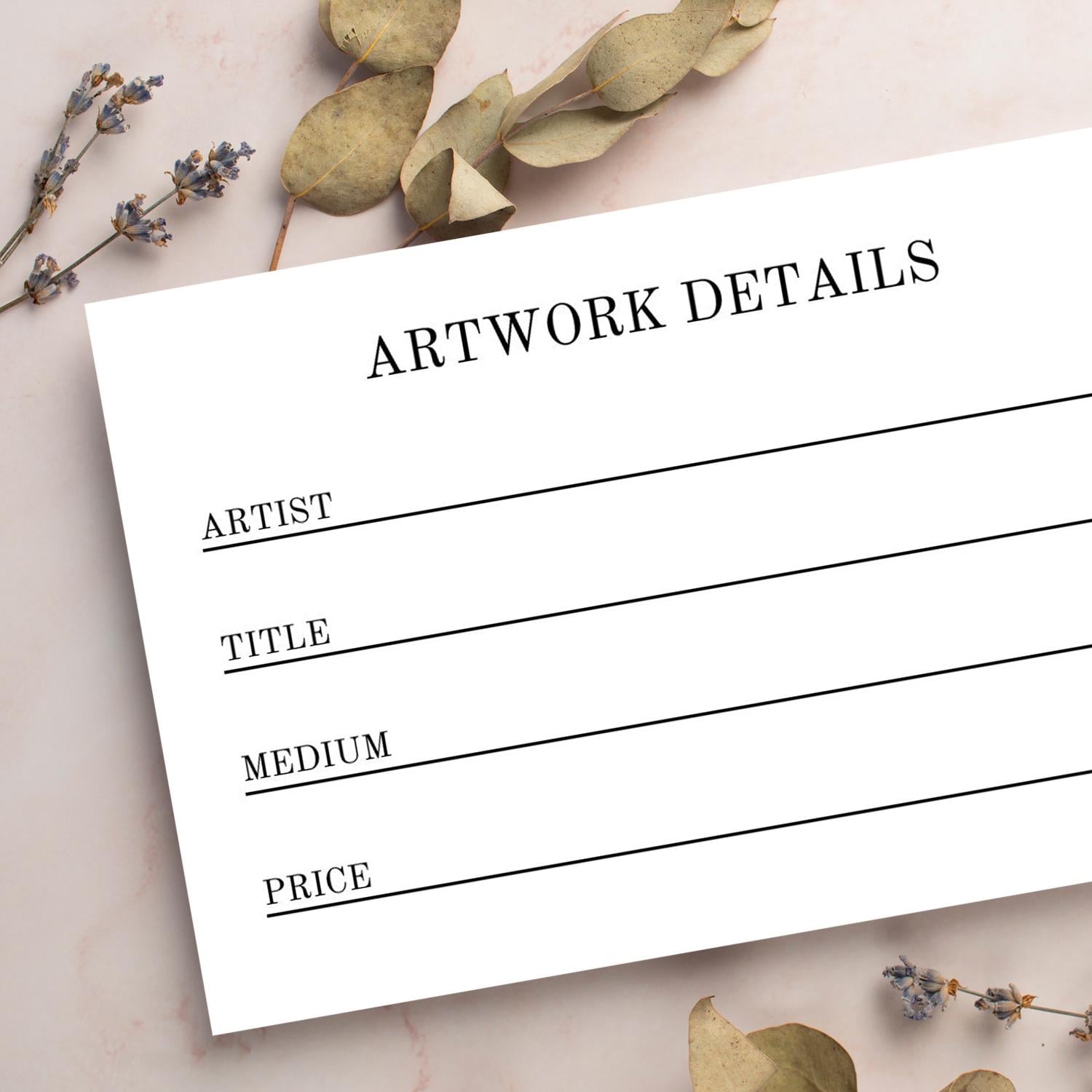 Art Exhibition Label Museum Display Cards Printable Artist Wall Labels ...
