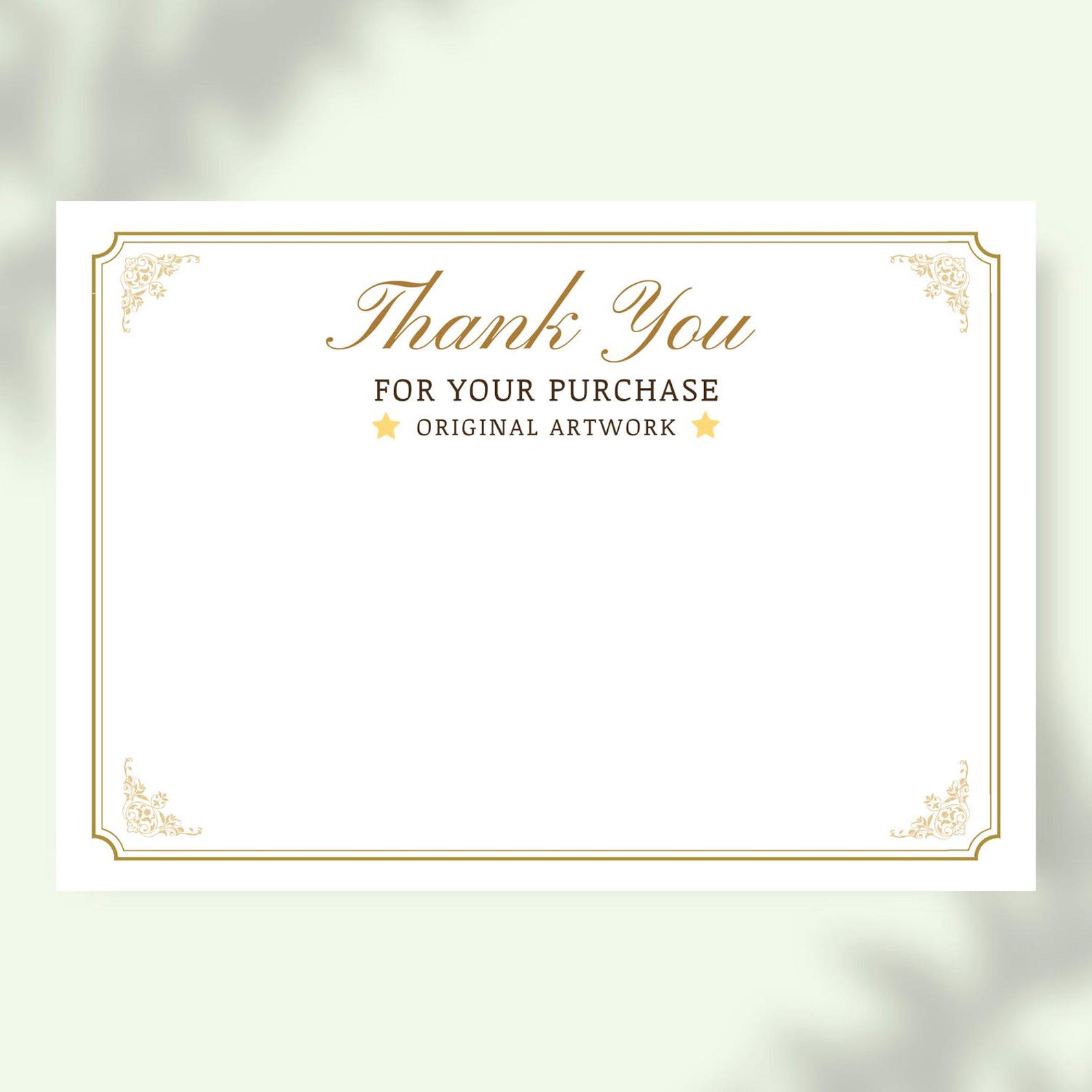 Thank You Note Card for Artists. Instant Downloadable. Original Art ...