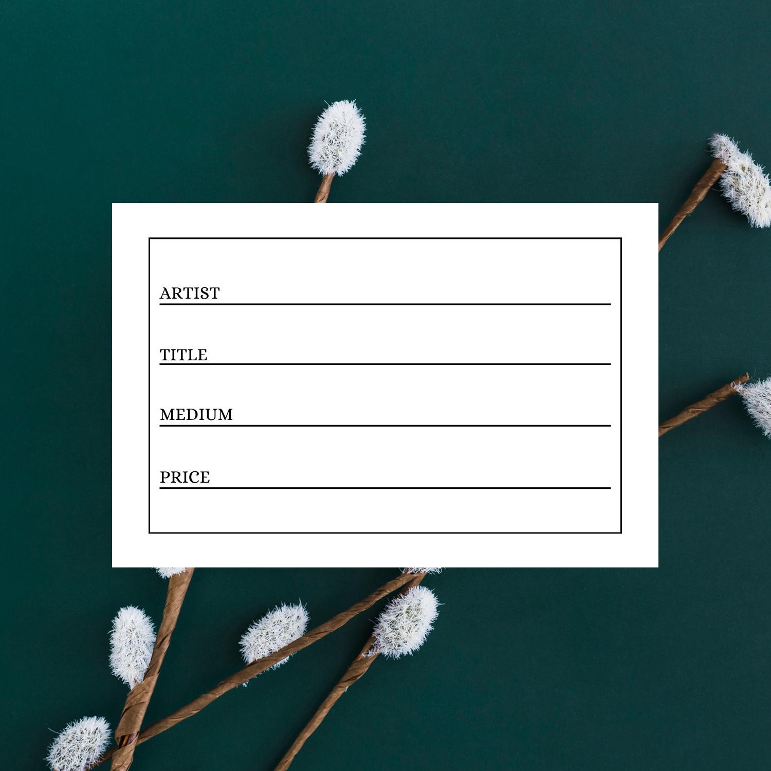 Printable Artist Exhibition Wall Display Cards Instant Printable ...