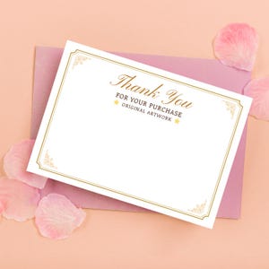 Thank You Note Card for Artists. Instant Downloadable. Original Art ...