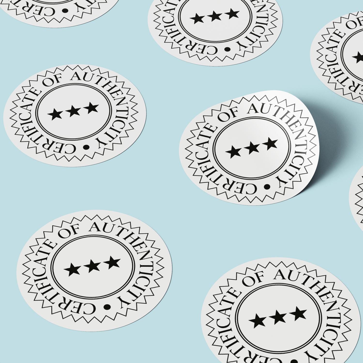 Stickers Certificate Authenticity Label for Artist Round Envelope ...