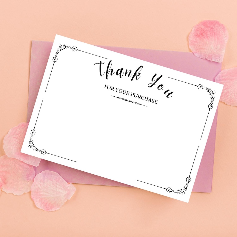 Thank You Note Card A5 Instant Printable 5x7 Thank You Note for ...