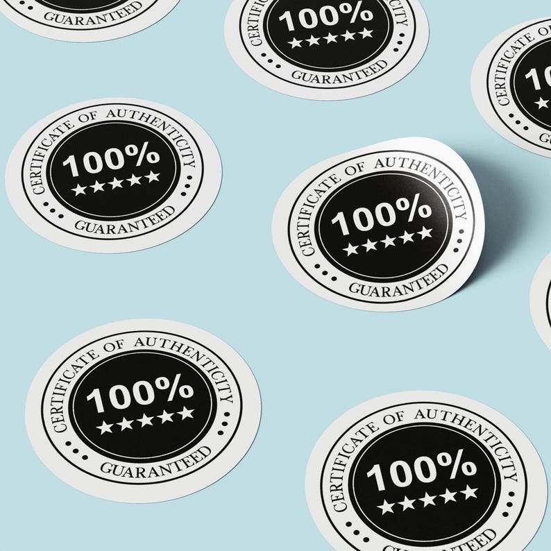 Authenticity Stickers Artist Labels for Certificate of Authenticity ...