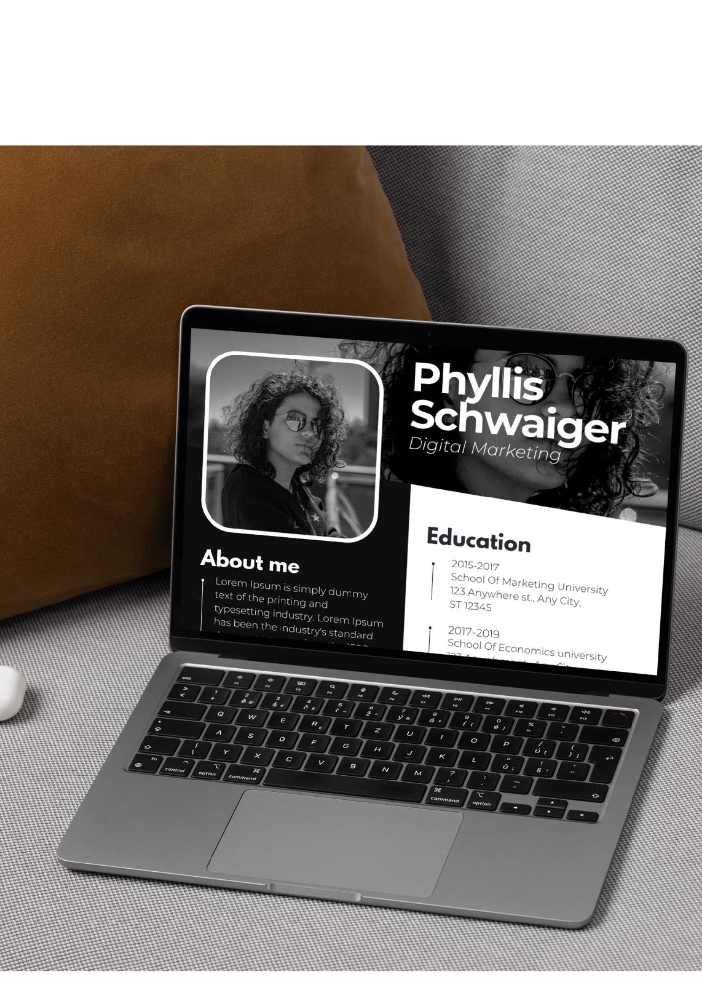 Professional Resume Template Canva: Modern CV With Photo (instant ...