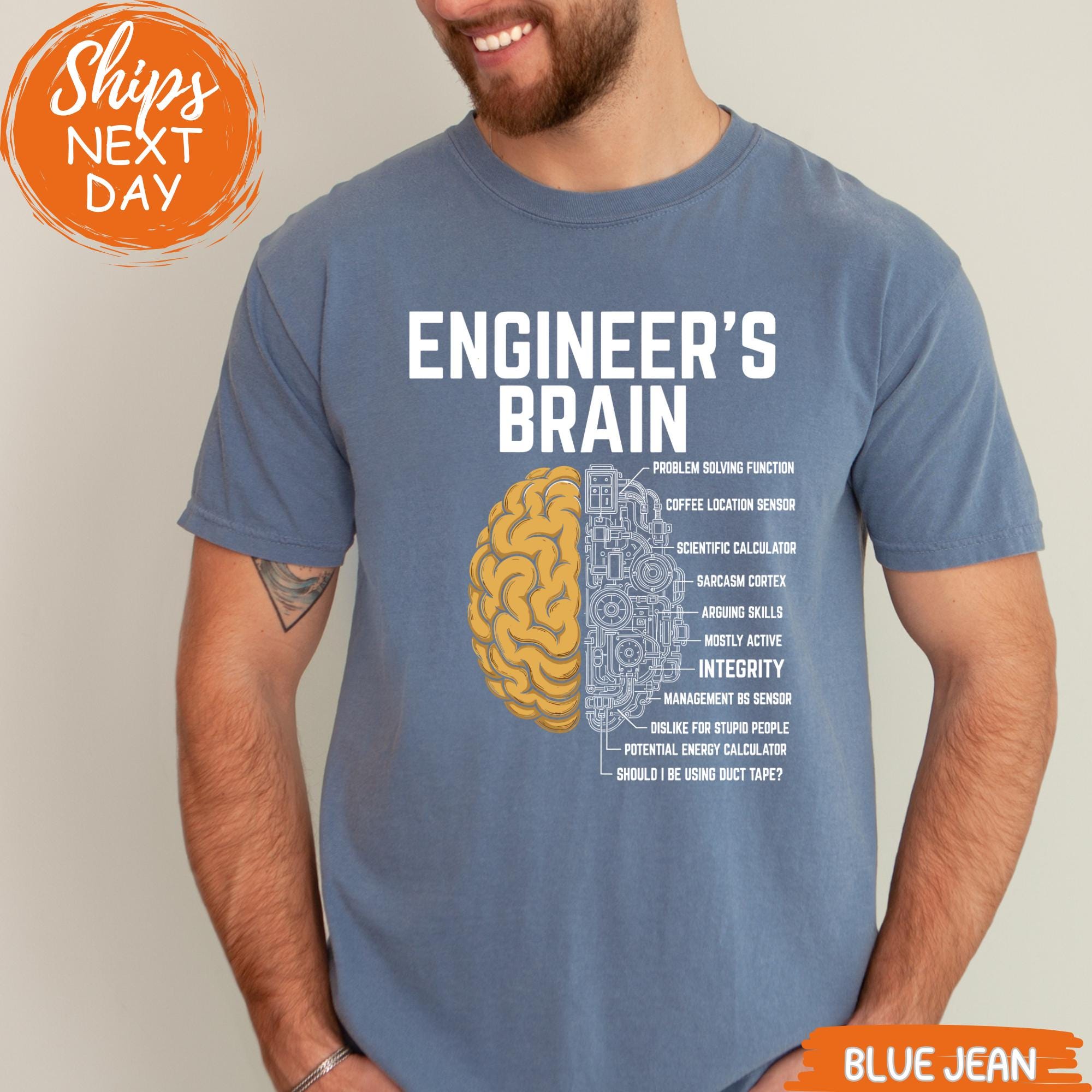 Engineers Brain Shirt Funny Engineering Gift, Engineer Tee Men Women ...