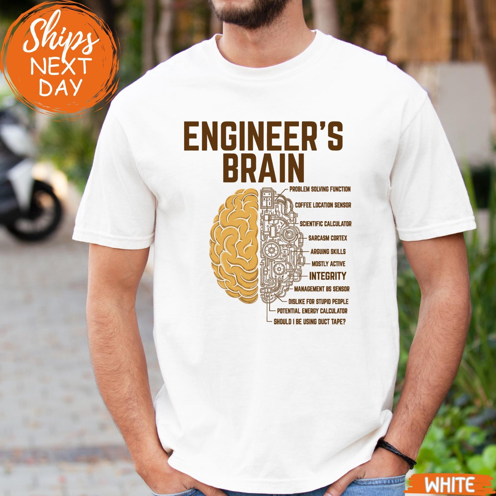 Engineers Brain Shirt Funny Engineering Gift, Engineer Tee Men Women ...