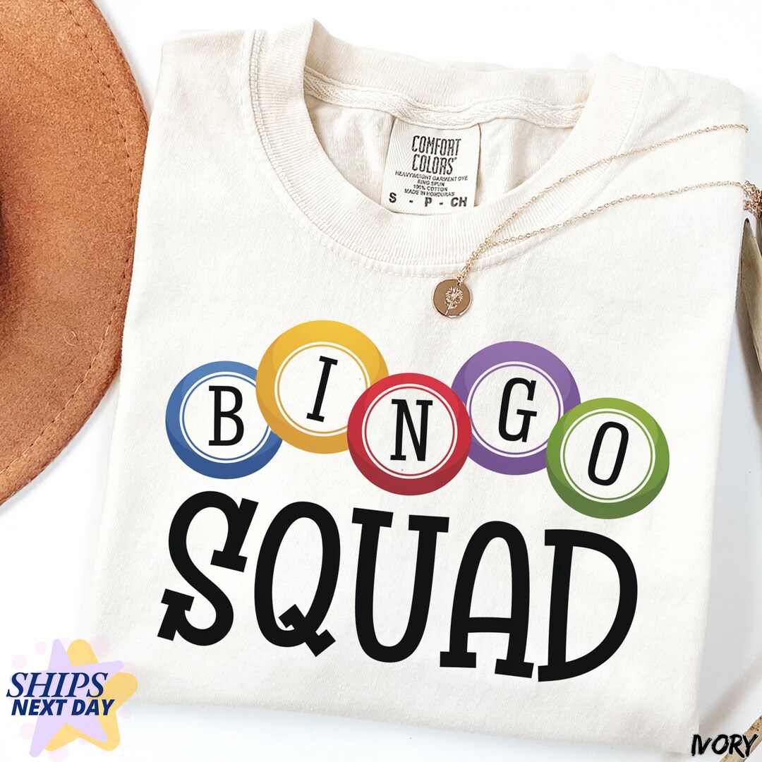 Comfort Colors Colorful Bingo Squad Shirt, Fun and Vibrant Team Tee ...