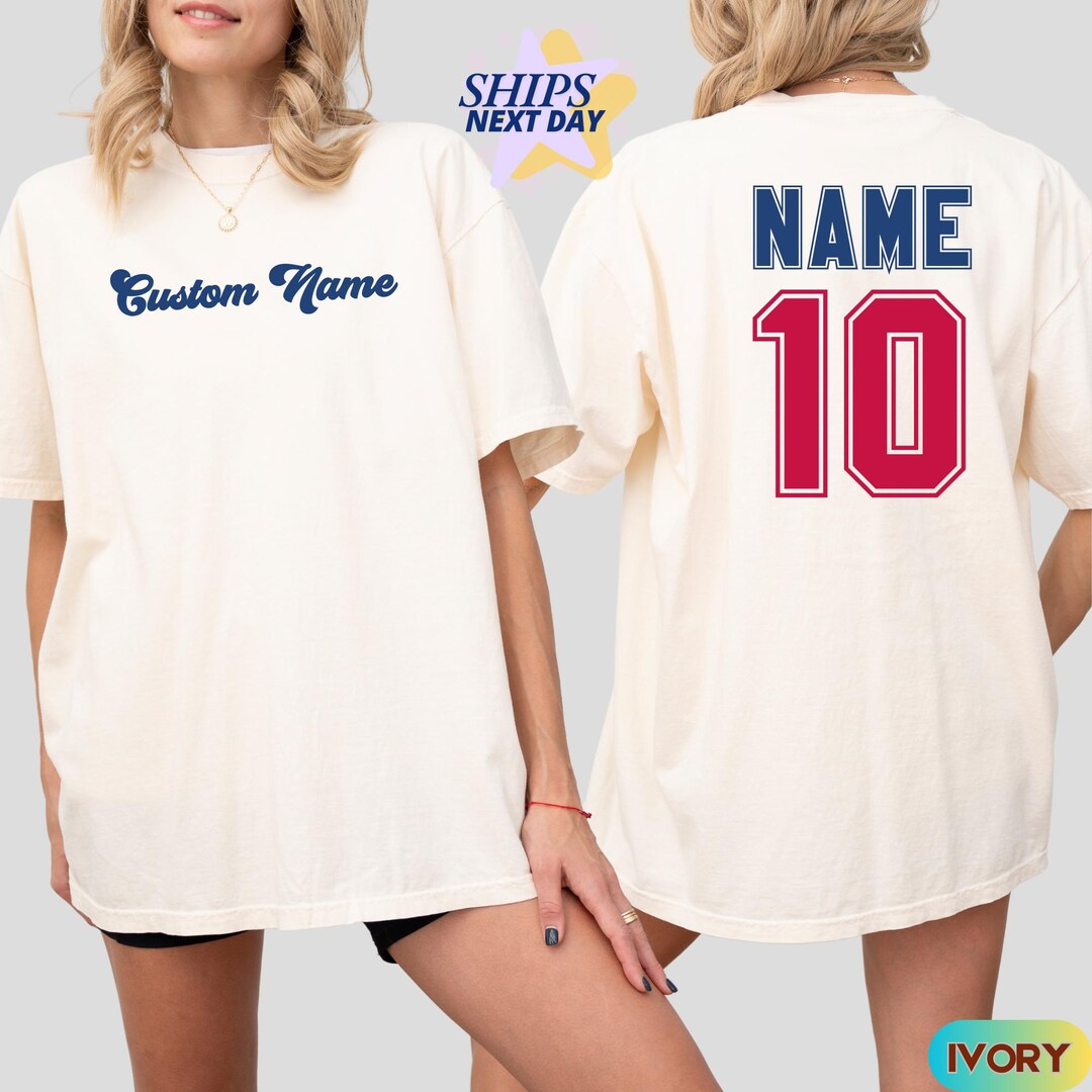 Custom Team Name Jersey T-shirt, Personalized Sports Tee With Name and ...