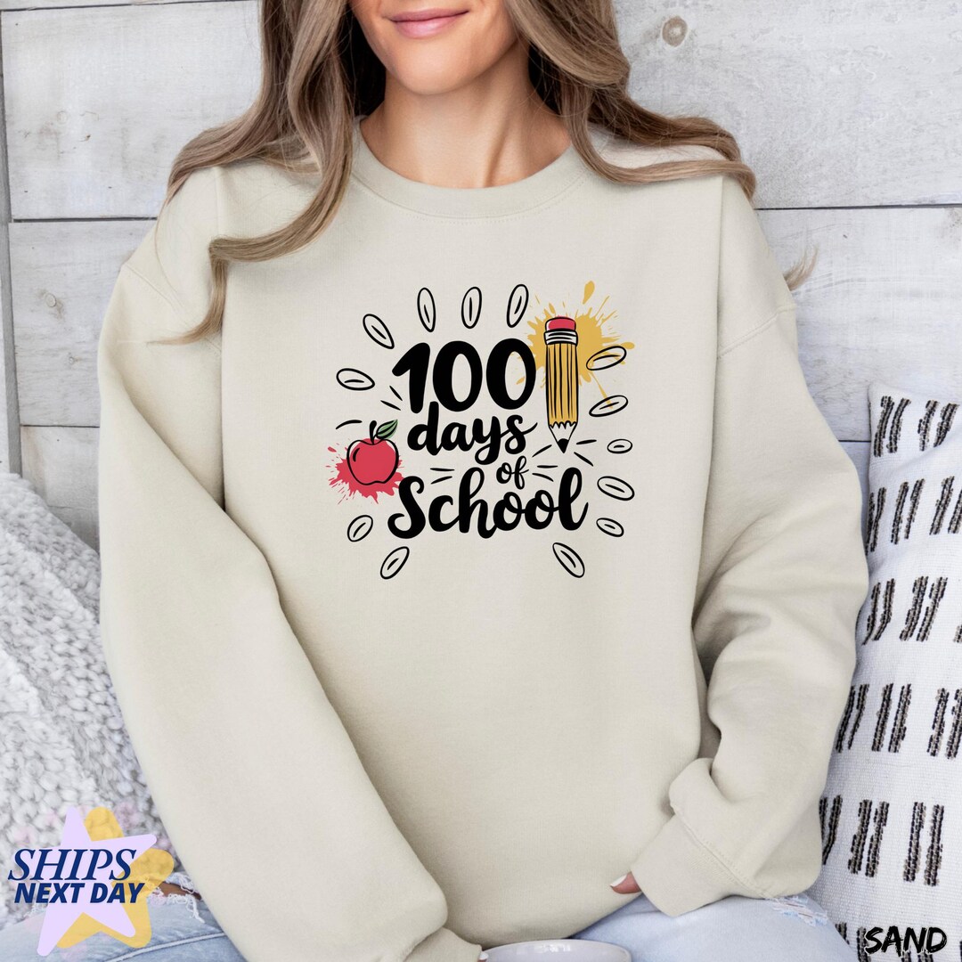 Celebrating 100 Days of School Sweatshirt, Learning School Milestone ...