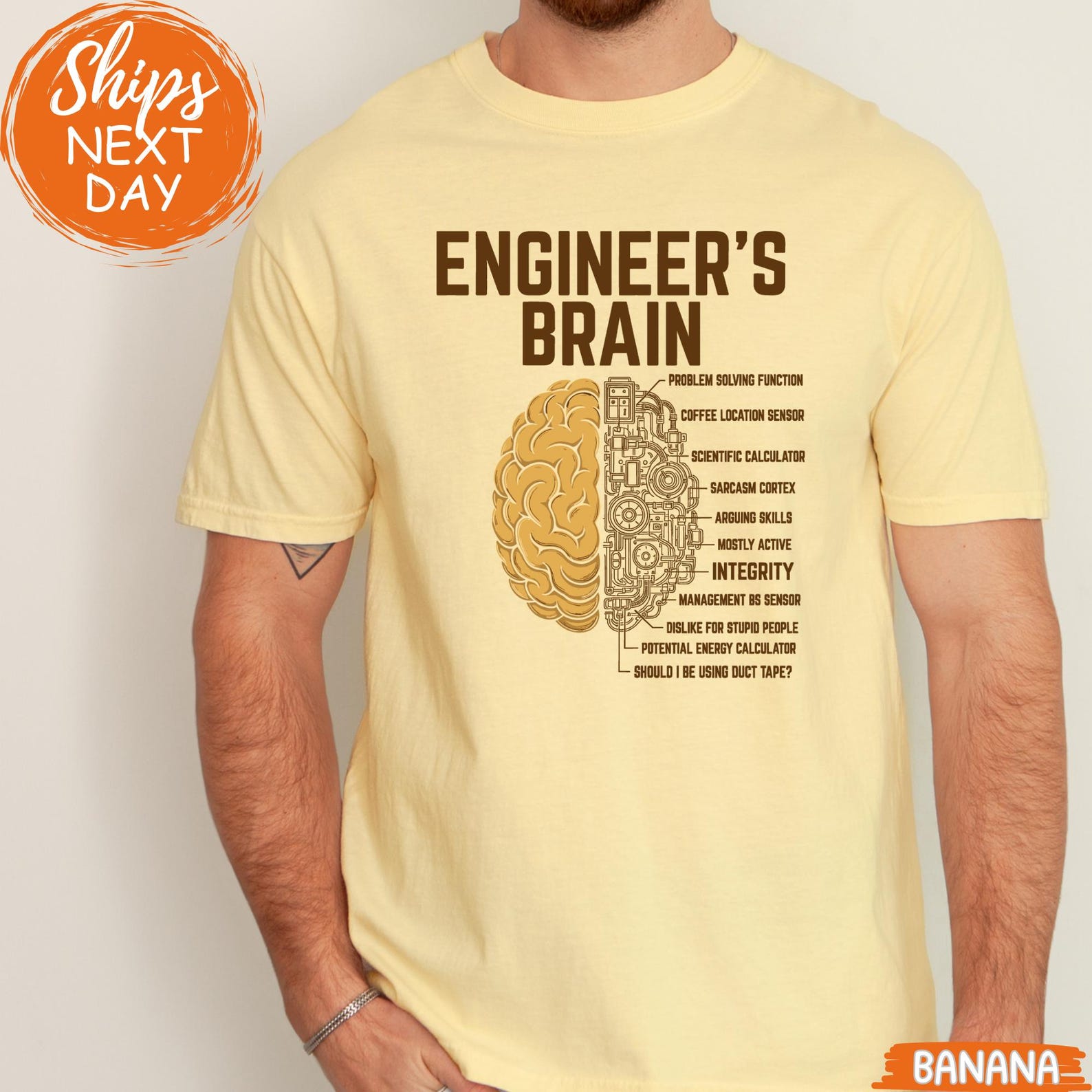 Engineers Brain Shirt Funny Engineering Gift, Engineer Tee Men Women ...