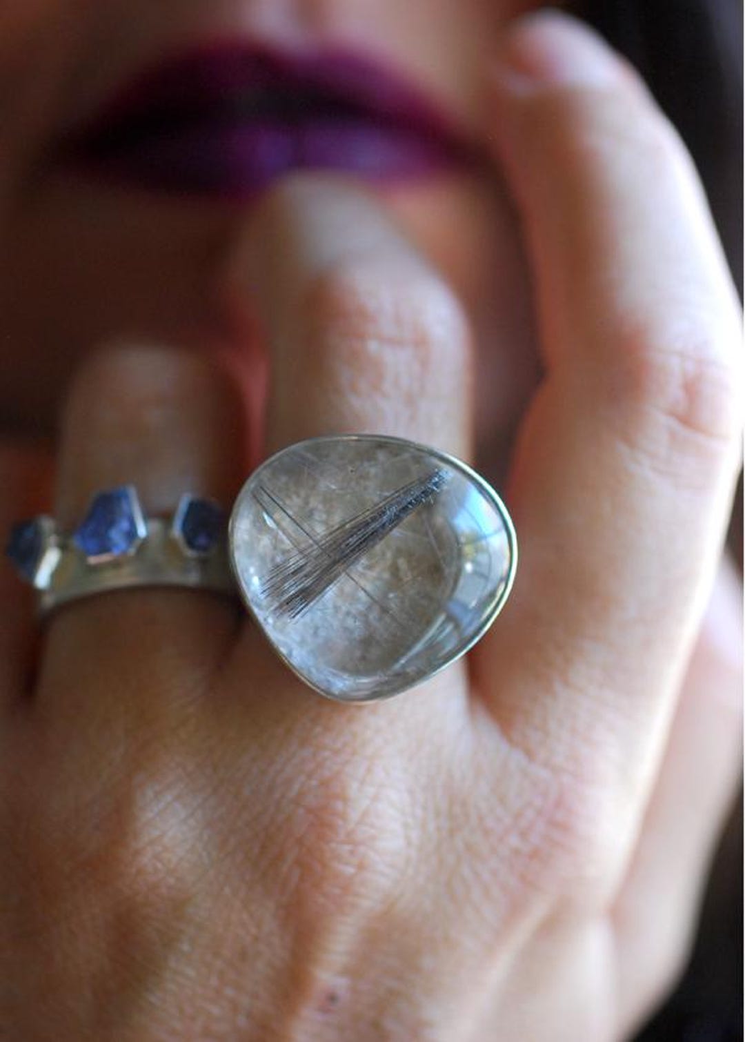 Halley's Comet Ring Silver Rutile Collector's Needle Quartz Ring - Etsy