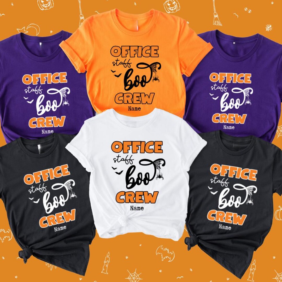 Halloween Office Staff Boo Crew Shirts,custom Name Office Squad ...