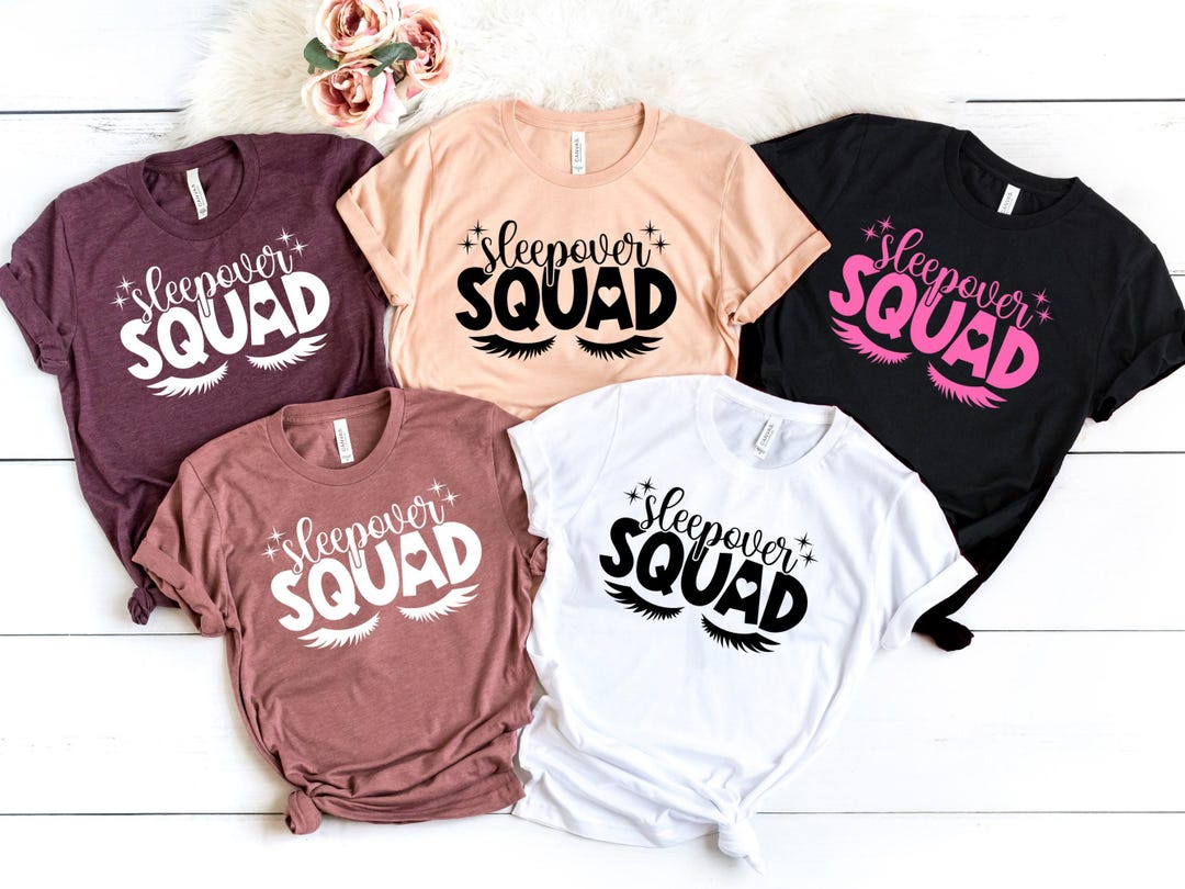 Sleepover Squad Shirt, Sleepover Pajama Shirts, Slumber Party Shirts ...