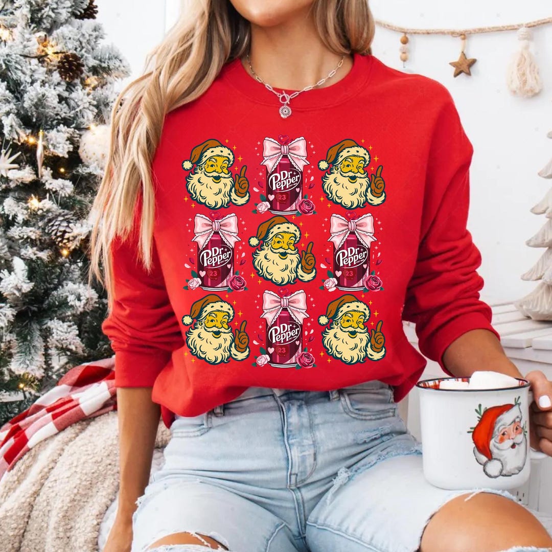 Dr Pepper Santa Coquette Bow Shirt: Vintage Soda Pop Graphic Tee - Etsy